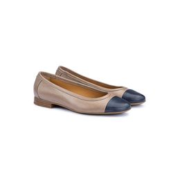 Lloyd Leder-Ballerinas in Beige/ Dunkelblau - 49% | Gr&ouml;&szlig;e 40 | Damen-schuhe-halbschuhe