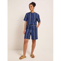 LANIUS Bermudas in Dunkelblau/ Wei&szlig; - 66% | Gr&ouml;&szlig;e 36 | Shorts