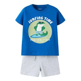 name it 2tlg. Outfit "Jarry" in Blau/ Grau - 36% | Gr&ouml;&szlig;e 128 | Kinder-oberteile