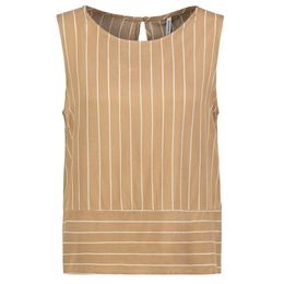 fresh made Blusentop in Hellbraun/ Wei&szlig; - 62% | Gr&ouml;&szlig;e L | Damen-blusen