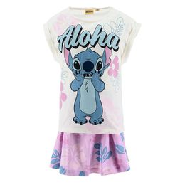 Lilo and Stitch Lilo & Stitch 2tlg. Outfit "Stitch" in Wei&szlig;/ Lila - 61% | Gr&ouml;&szlig;e 104 | Kinderhosen