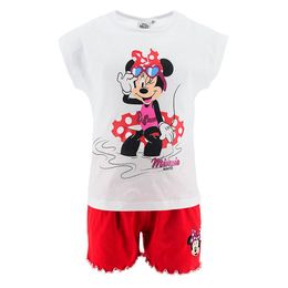 Disney Minnie Mouse 2tlg. Outfit "Minnie" in Wei&szlig;/ Rot - 61% | Gr&ouml;&szlig;e 98 | Kinderhosen