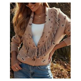 Milan Kiss Cardigan in Hellbraun - 65% | Gr&ouml;&szlig;e XL | Damen-pullover-cardigans