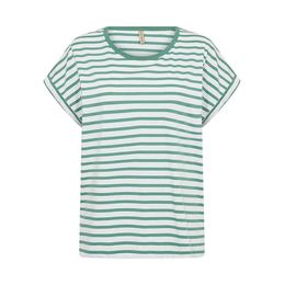 soyaconcept Shirt "Rina" in Wei&szlig;/ Gr&uuml;n - 52% | Gr&ouml;&szlig;e XS | Damen-tops