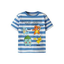 name it Shirt "Malone" in Hellblau/ Wei&szlig; - 40% | Gr&ouml;&szlig;e 104 | Kinder-oberteile