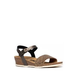 Sunbay Leder-Keilsandaletten "Rita" in Grau/ Gold - 63% | Gr&ouml;&szlig;e 39 | Damen-sandalen