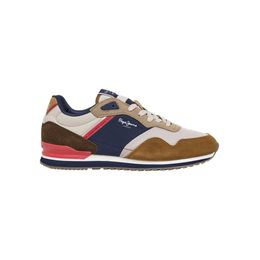 Pepe Jeans Footwear Leder-Laufschuhe in Hellbraun/ Dunkelblau - 66% | Gr&ouml;&szlig;e 41 | Herrenschuhe-outdoorschuhe