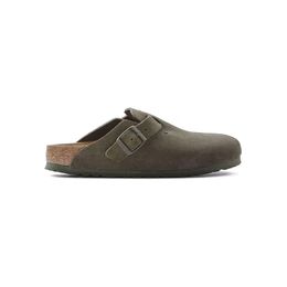 Birkenstock Leder-Clogs "Boston Leve" in Khaki - 28% | Gr&ouml;&szlig;e 38 | Damen-pantoletten