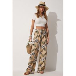 Happiness Istanbul Marlenehose in Beige/ Khaki - 69% | Gr&ouml;&szlig;e 36 | Damenhosen