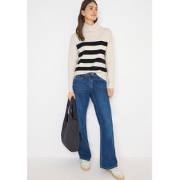 Cecil Rollkragenpullover in Creme/ Schwarz - 62% | Gr&ouml;&szlig;e L | Damen-pullover-cardigans
