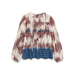 V&eacute;ro Moda Vero Moda Bluse in Creme/ Blau/ Braun - 32% | Gr&ouml;&szlig;e S | Damen-blusen