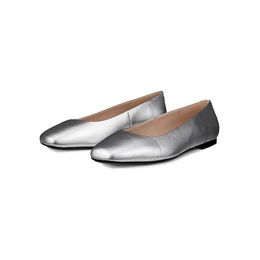 Ecco Leder-Ballerinas "Margot" in Silber - 58% | Gr&ouml;&szlig;e 42 | Damen-ballerinas