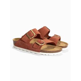 BACKSUN Leder-Pantoletten "Bali" in Rostrot - 60% | Gr&ouml;&szlig;e 38 | Damen-pantoletten