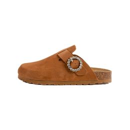 billowy Leder-Clogs in Hellbraun - 45% | Gr&ouml;&szlig;e 37 | Damen-pantoletten