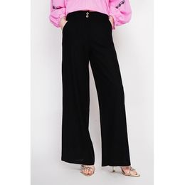 Le Jardin du Lin Leinen-Hose in Schwarz - 67% | Gr&ouml;&szlig;e 40 | Damenhosen