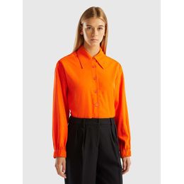 Benetton Hemd in Orange - 76% | Gr&ouml;&szlig;e L | Damen-blusen