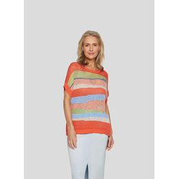 Rabe Pullover in Orange/ Hellblau - 67% | Gr&ouml;&szlig;e 44 | Damen-pullover-cardigans