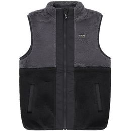 Levi's Kids Fleeceweste in Grau/ Schwarz - 45% | Gr&ouml;&szlig;e 116 | Kinderjacken