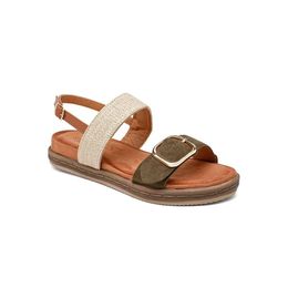 Sixth Sens Sandalen in Khaki/ Creme/ Hellbraun - 54% | Gr&ouml;&szlig;e 37 | Damen-sandalen