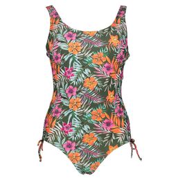 Venice Beach Badeanzug in Oliv/ Orange/ Pink - 69% | Gr&ouml;&szlig;e 40C/D-Cup | Damen-bademode