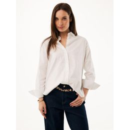Mexx Leinen-Hemd in Wei&szlig; - 66% | Gr&ouml;&szlig;e 40 | Damen-blusen