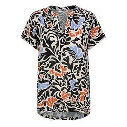 Sublevel Bluse in Schwarz/ Wei&szlig;/ Hellblau - 60% | Gr&ouml;&szlig;e M | Damen-blusen