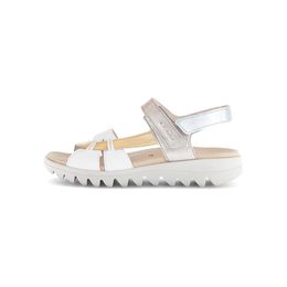 Gabor Leder-Sandaletten in Wei&szlig;/ Gold/ Silber - 48% | Gr&ouml;&szlig;e 40 | Damen-sandalen