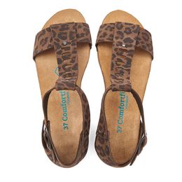 Comfortfusse Leder-Sandalen in Braun - 62% | Gr&ouml;&szlig;e 37 | Damen-sandalen