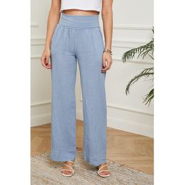 Le Monde du Lin Leinen-Hose "Valencia" in Hellblau - 70% | Gr&ouml;&szlig;e 40/42 | Damenhosen