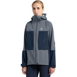 Hagl&ouml;fs Hagl&ouml;fs Funktionsjacke "Roc Explore" in Grau/ Dunkelblau - 71% | Gr&ouml;&szlig;e L | Damen-outdoorjacken