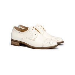 Lloyd Leder-Schn&uuml;rschuhe in Creme - 53% | Gr&ouml;&szlig;e 36 | Damen-schnuerschuhe