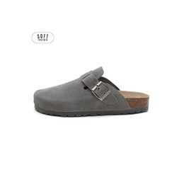teegu Leder-Clogs in Grau - 45% | Gr&ouml;&szlig;e 38 | Damen-pantoletten