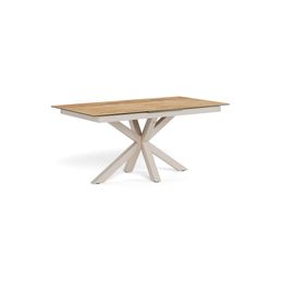 Esstisch ACTONA GROUP "Heaven,Tischplatte aus Keramik, ausziehbar - robust & pflegeleicht", beige (grau, wildeiche), B:210cm H:76cm T:90cm, Tische, Esstisch, Kratzfest, wasserabweisend, Sitzplatz f&uuml;r 4-8 Personen, B: 168/210 cm