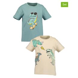 Blue Seven 2er Set: Shirts in Hellblau/ Beige - 44% | Gr&ouml;&szlig;e 134 | Kinder-oberteile