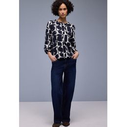 Street One Bluse in Dunkelblau/ Hellgrau - 50% | Gr&ouml;&szlig;e 36 | Damen-blusen