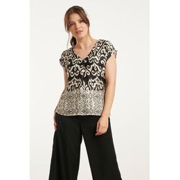 Smashed Lemon Bluse in Schwarz/ Creme - 61% | Gr&ouml;&szlig;e XL | Damen-blusen
