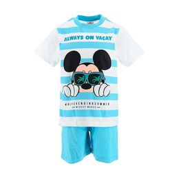 Disney Mickey Mouse Pyjama "Mickey" in Wei&szlig;/ Hellblau - 62% | Gr&ouml;&szlig;e 128 | Kinder-waesche