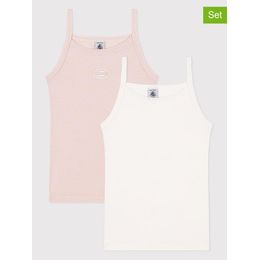 Petit Bateau 2er-Set: Unterhemden in Rosa/ Wei&szlig; - 31% | Gr&ouml;&szlig;e 152 | Kinder-waesche