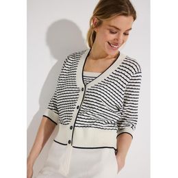 More & More More & More Cardigan in Wei&szlig;/ Schwarz - 48% | Gr&ouml;&szlig;e 42 | Damen-pullover-cardigans
