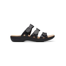 Clarks Leder-Pantoletten in Schwarz - 54% | Gr&ouml;&szlig;e 37,5 | Damen-pantoletten