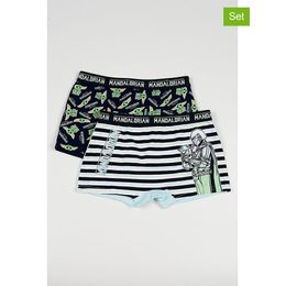 Star Wars: Mandalorian 2er-Set: Boxershorts "Mandalorian" in Schwarz/ Hellblau/ Gr&uuml;n - 66% | Gr&ouml;&szlig;e 98/104 | Kinder-waesche