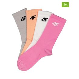 4F 4er-Set: Socken in Pink/ Orange/ Grau - 16% | Gr&ouml;&szlig;e 38-40 | Kinder-socken-strumpfhosen