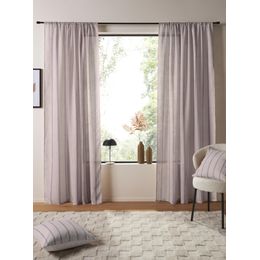 Gardine "Zayla", rosa (creme), B:135cm H:225cm, Polyester, LeGer Home by Lena Gercke, Gardinen, Gardine, Leinenoptik, L&auml;ngsstreifen, Stangendurchzug, leichtes Material
