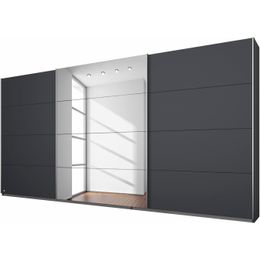 Kleiderschrank OTTO HOME "Mehrzweckschrank Aktenschrank M&ouml;bel Mietswohnung Schlafzimmer DOBENE", grau (graumetallic), B:360cm H:210cm T:62cm, Holzwerkstoff, Schr&auml;nke, Kleiderschrank, mit gro&szlig;en Spiegelelementen, inkl. Schubladeneinsatz MADE IN GERMANY