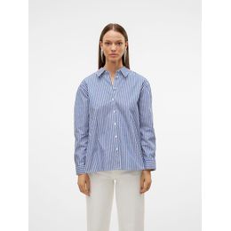 V&eacute;ro Moda Vero Moda Hemd in Blau/ Wei&szlig; - 80% | Gr&ouml;&szlig;e XS | Damen-blusen