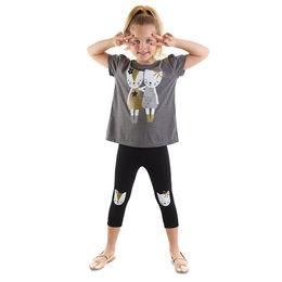 Denokids 2tlg. Outfit "Cat Fellows" in Grau/ Schwarz - 69% | Gr&ouml;&szlig;e 92 | Kinder-oberteile