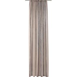 Gardine "Zayla", beige, B:135cm H:145cm, Polyester, LeGer Home by Lena Gercke, Gardinen, Gardine, Leinenoptik, L&auml;ngsstreifen, Stangendurchzug, leichtes Material