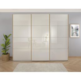Kleiderschrank OTTO HOME "Mehrzweckschrank Aktenschrank M&ouml;bel Mietswohnung Schlafzimmer KOLUNA", eiche artisan, glas beige (champagner), B:271cm H:229cm T:62cm, Holzwerkstoff, Schr&auml;nke, Kleiderschrank, Breiten 203/271/315/360 cm H&ouml;hen 210/229 Glas-Front MADE IN GERMANY