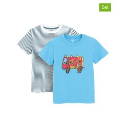 COOL CLUB 2er-Set: Shirts in Hellblau/ Wei&szlig; - 30% | Gr&ouml;&szlig;e 128 | Kinder-oberteile