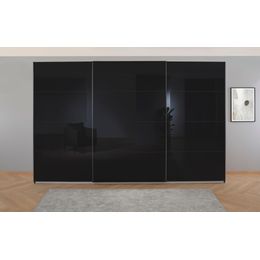 Kleiderschrank OTTO HOME "Mehrzweckschrank Aktenschrank M&ouml;bel Mietswohnung Schlafzimmer KOLUNA", graumetallic, glas basalt, B:360cm H:210cm T:62cm, Holzwerkstoff, Schr&auml;nke, Kleiderschrank, Breiten 203/271/315/360 cm H&ouml;hen 210/229 Glas-Front MADE IN GERMANY